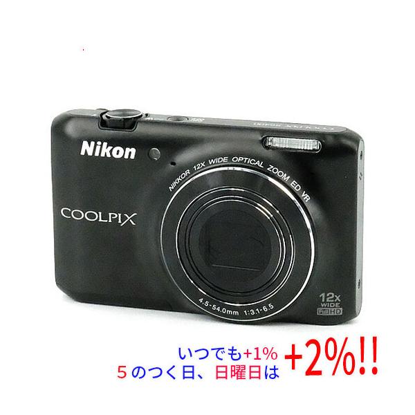 【商品名：】Nikon製 デジカメ COOLPIX S6400 ブラック/1602万画素 液晶画面いたみ　／　【商品状態：】動作確認済の中古品です。／／※液晶画面にキズ・汚れなどの傷みが見られます。／／※中古品ですので、傷、汚れ等がございま...