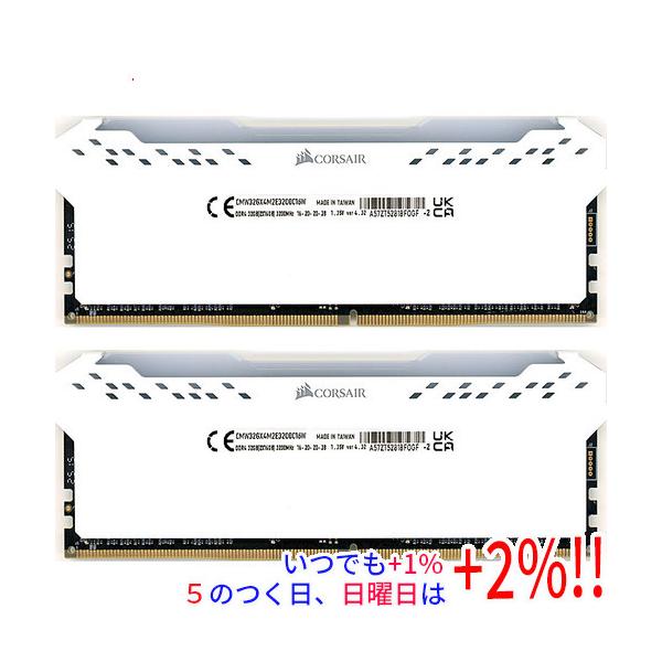 【商品名：】Corsair デスクトップ用 CMW32GX4M2E3200C16W DDR4 PC4-25600 16GB 2枚組　／　【商品状態：】動作確認済の中古品です。／／※中古品ですので、傷、汚れ等ある場合がございます。／ご理解の上...