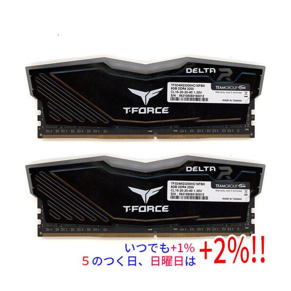 【商品名：】Team デスクトップ用 TF3D48G3200HC16FBK DDR4 3200 8G 2枚組　／　【商品状態：】動作確認済みの中古品です。／※中古品のため、使用感や傷、汚れ等がある場合がございます。　／　【検索用キーワード：...