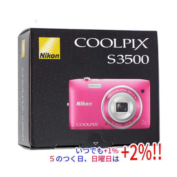 【商品名：】Nikon デジカメ COOLPIX S3500 ピンク/2005万画素 本体のみ 元箱あり　／　【商品状態：】動作確認済みの中古品です。／※中古品のため、使用感や傷、汚れ等がある場合がございます。　／　【検索用キーワード：】≪...