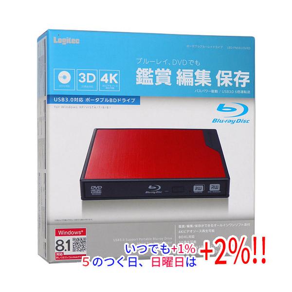 【商品名：】Logitec ポータブルBlu-rayドライブ LBD-PMJ6U3VRD 元箱あり　／　【商品状態：】動作確認済みの中古品です。／※中古品のため、使用感や傷、汚れ等がある場合がございます。　／　【検索用キーワード：】≪ロジテ...