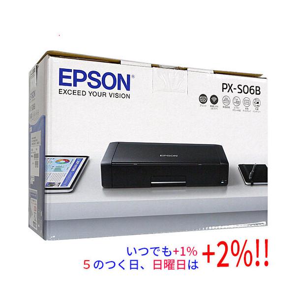 【商品名：】EPSON製 A4モバイルプリンター ビジネスインクジェット PX-S06B ブラック 欠品あり 展示品　／　【商品状態：】展示に使用されていた商品です。／※展示利用に伴う使用感や傷、汚れ等がある場合がございます。／外箱に破れや...