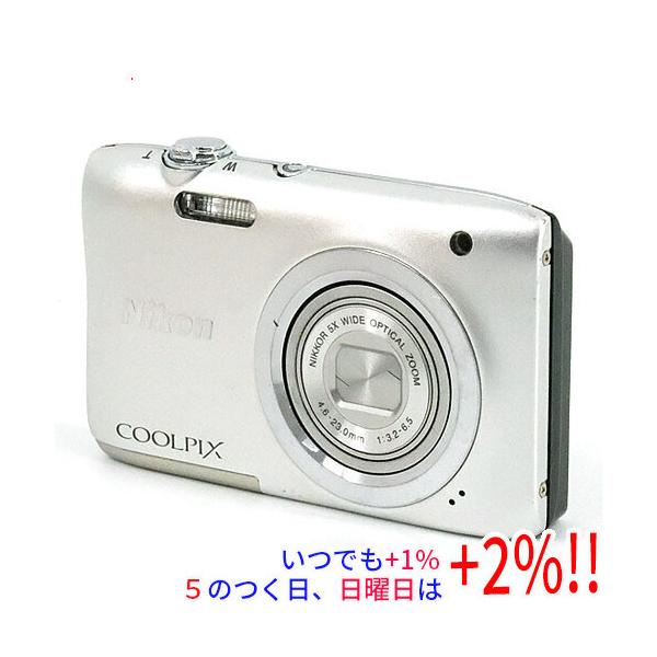 【商品名：】Nikon デジカメ COOLPIX A100SL シルバー 2005万画素 液晶画面いたみ 本体のみ　／　【商品状態：】動作確認済みの中古品です。／※液晶画面に液晶焼けによる色褪せがございます。／※中古品のため、使用感や傷、汚...