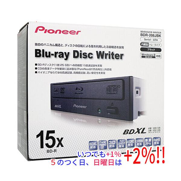 【商品名：】PIONEER 内蔵型ブルーレイドライブ BDR-208JBK 元箱あり　／　【商品状態：】動作確認済みの中古品です。／※中古品のため、使用感や傷、汚れ等がある場合がございます。　／　【検索用キーワード：】≪パイオニア ブラック...