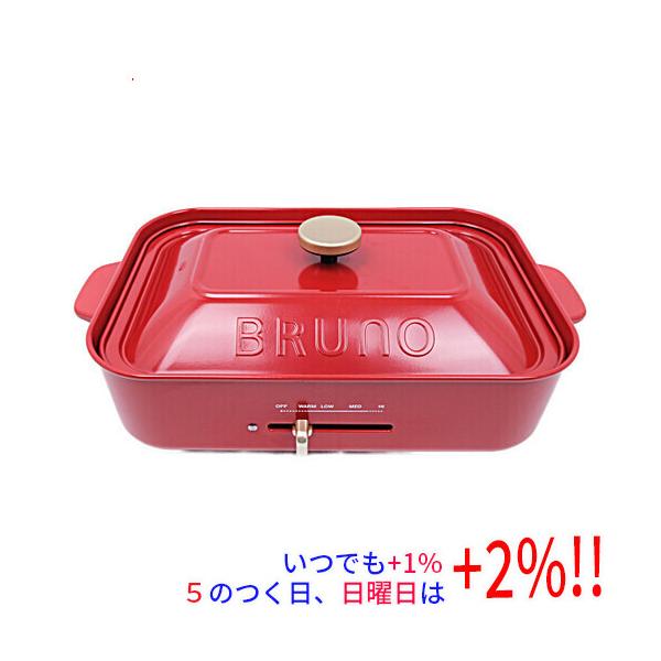 【商品名：】【新品(開封のみ・箱きず・やぶれ)】 IDEA コンパクトホットプレート BRUNO(ブルーノ) BOE021-RD レッド　／　【商品状態：】新品未使用。開封のみの未使用品です。／ ／ （訳あり理由）／※外箱に破れや潰れ等の傷...