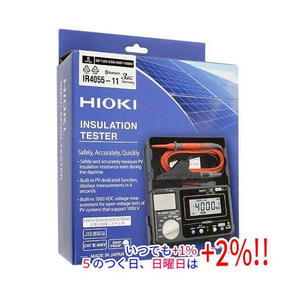 【商品名：】HIOKI 太陽光発電システム用絶縁抵抗計 IR4055-11　／　【商品状態：】新品です。　／　【検索用キーワード：】 IR4055-11　／　【型番：】IR4055-11　／　【商品説明：】PVの絶縁抵抗を安全、正確に、素早...