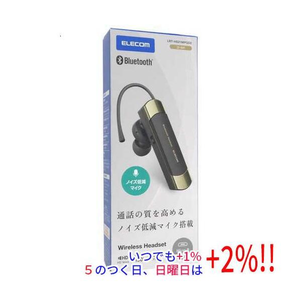 【商品名：】ELECOM 耳掛け型 Bluetoothワイヤレスヘッドセット LBT-HS21MPGD2 ゴールド　／　【商品状態：】新品　／　【検索用キーワード：】 LBT-HS21MPGD2 [ゴールド]　／　【型番：】LBT-HS21...