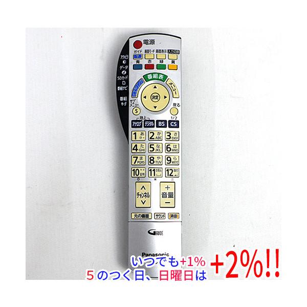 【商品名：】Panasonic テレビ用リモコン N2QAYB000201　／　【商品状態：】動作確認済の中古品です。／ ／ ※本体が日焼けしております。／ ／ ※中古品ですので、傷、汚れ等ある場合がございます。ご理解の上、ご検討お願いしま...