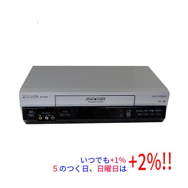 【商品名：】Panasonic VHSハイファイビデオ NV-HV62-S リモコン付き　／　【商品状態：】動作確認済みの中古品です。／ ※中古品ですので、傷、汚れ等ある場合がございます。　／　【検索用キーワード：】≪パナソニック ビデオデ...