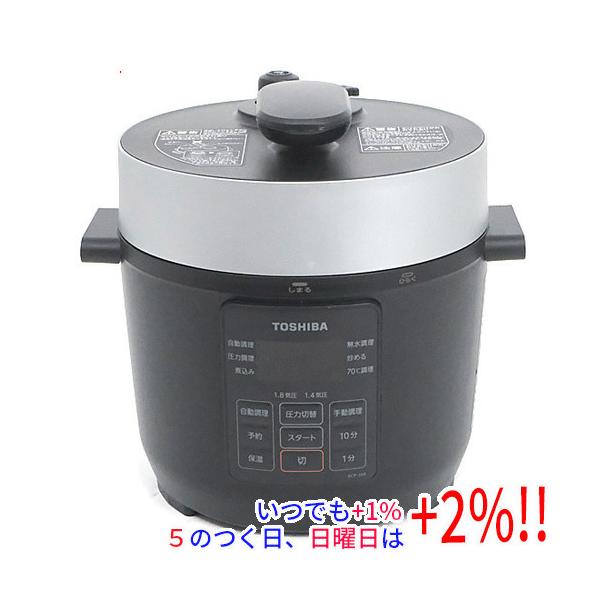 【商品名：】TOSHIBA 電気圧力鍋 3.0L RCP-30R-K ブラック 元箱あり　／　【商品状態：】通電確認済の中古品です。／ ／ ※中古品ですので、傷、汚れ、焦げ跡、内釜のコーティング剥がれ等ある場合がございます。ご理解の上、ご検...