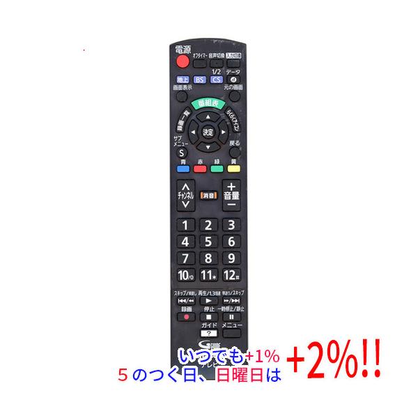 【商品名：】Panasonic テレビ用リモコン N2QAYB000814 本体いたみ　／　【商品状態：】動作確認済みの中古品です。／ ／ ※本体にいたみがあります。ご理解の上、ご検討お願いします。　／　【検索用キーワード：】≪パナソニック...