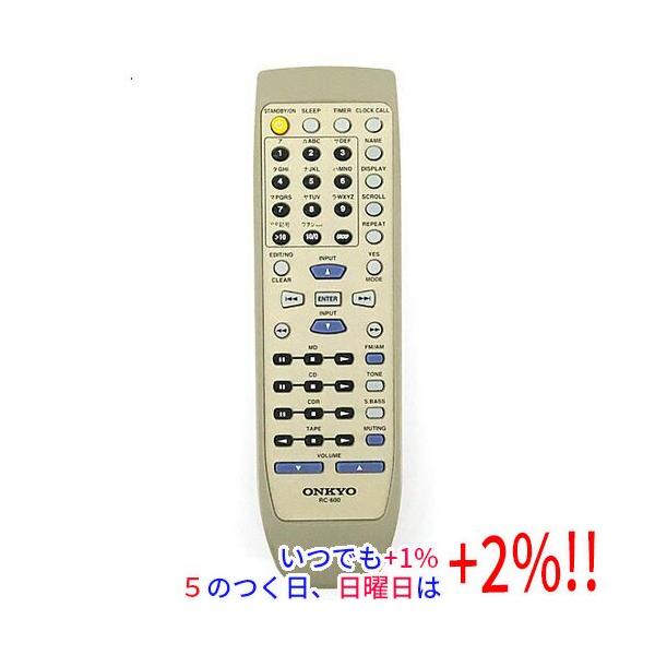 【商品名：】ONKYO オーディオリモコン RC-600　／　【商品状態：】動作確認済の中古品です。／／※本体が日焼けしています。／／※中古品ですので、傷、汚れ等がございます。／ご理解の上、ご検討お願いします。　／　【検索用キーワード：】≪...