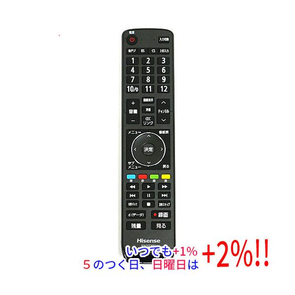 【商品名：】ハイセンス 液晶テレビ用リモコン EN3Z39H 訳あり　／　【商品状態：】動作確認済の中古品です。／ ／※本体を傾けると内部からカラカラと音がします。／／ ※中古品ですので、傷、汚れ等ある場合がございます。ご理解の上、ご検討お...