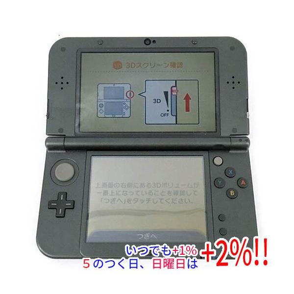 【商品名：】任天堂 Newニンテンドー3DS LL メタリックブラック 本体のみ 本体・液晶画面いたみ　／　【商品状態：】動作確認済みの中古品です。／／※上の液晶画面に液漏れ、本体の裏面の塗装にはげ、割れ・キズ・汚れなどの傷みが見られます。...