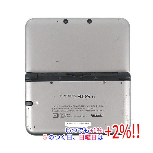 【商品名：】任天堂 ニンテンドー3DS LL シルバーXブラック SPR-S-VKAA　／　【商品状態：】動作確認済の中古品です。／ ／ ※中古品ですので、傷、汚れ等ある場合がございます。／ご理解の上、ご検討お願いします。　／　【検索用キー...