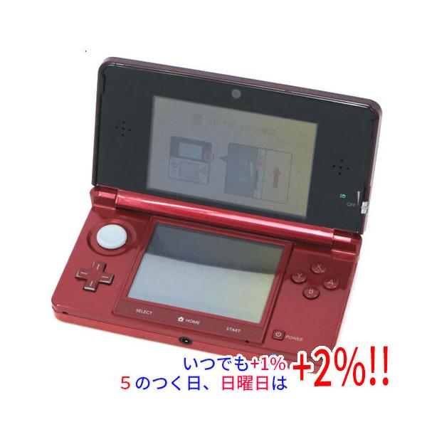 【商品名：】任天堂 ニンテンドー3DS メタリックレッド CTR-S-RDBA ACアダプタ−なし 液晶画面いたみ　／　【商品状態：】動作確認済みの中古品です。／／※上下液晶画面とも液晶焼けが見られます。／／※中古品ですので、傷、汚れ等がご...