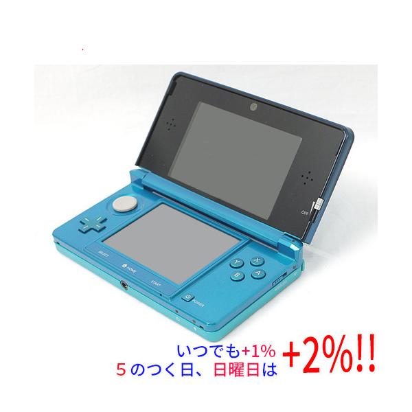 【商品名：】任天堂 ニンテンドー3DS アクアブルー CTR-S-BAAA 本体のみ 本体・液晶画面いたみ　／　【商品状態：】動作確認済みの中古品です。／／※上下画面共に液晶焼けによる黄ばみがあります。／／※本体に割れ・キズ・汚れなどの傷み...