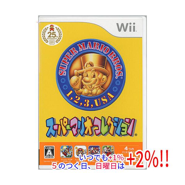 【商品名：】スーパーマリオコレクション Wii 説明書なし・ディスク傷・カバー・ケースいたみ　／　【商品状態：】開封済みの中古品です。☆ケース付き！※説明書はありません。※紙カバーに汚れ・破れまたケースに割れ・日焼けなどの傷みが見られます。...