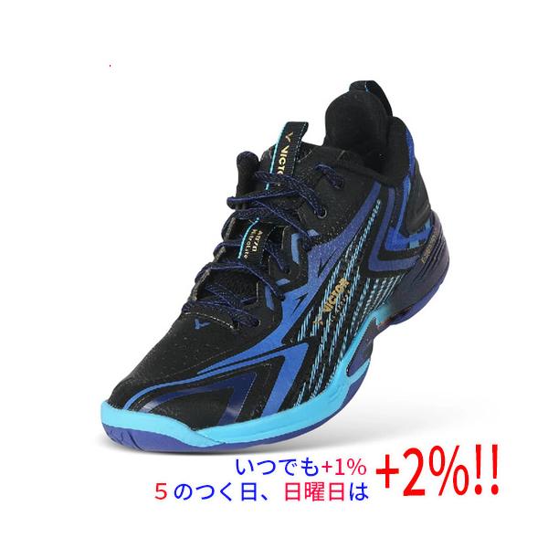 【商品名：】VICTOR(ビクター) 24.0cm バドミントンシューズ A970 NITRO LITE A970NL CF ブラック/ハワイブルー　／　【商品状態：】新品　／　【検索用キーワード：】≪即納≫ 24.0cm バドミントンシュ...