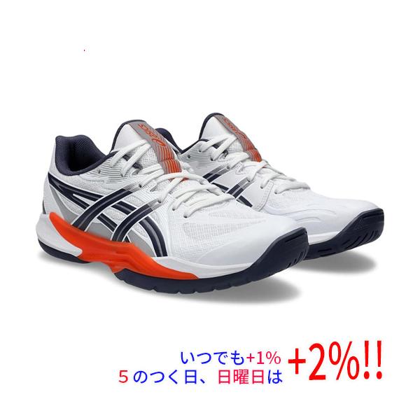 【商品名：】asics アシックス 27.5cm ハンドボールシューズ POWERBREAK FF 1071A101 ホワイト/ノヴァオレンジ　／　【商品状態：】新品　／　【検索用キーワード：】≪即納≫ 27.5cm ハンドボールシューズ ...