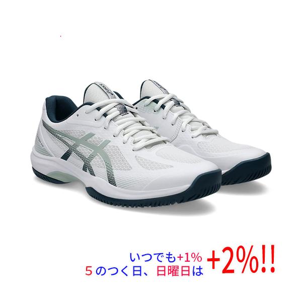 【商品名：】asics アシックス 25.0cm バドミントンシューズ COURT HUNTER FF 1071A111 ホワイト/リッケン ロック　／　【商品状態：】新品　／　【検索用キーワード：】≪即納≫ 25.0cm バドミントンシュ...