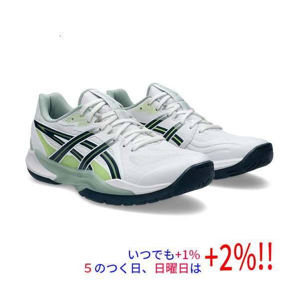 【商品名：】asics アシックス 27.5cm ハンドボールシューズ POWERBREAK FF 1071A101 ホワイト/トランクイル ティール　／　【商品状態：】新品　／　【検索用キーワード：】≪即納≫ 27.5cm ハンドボールシ...