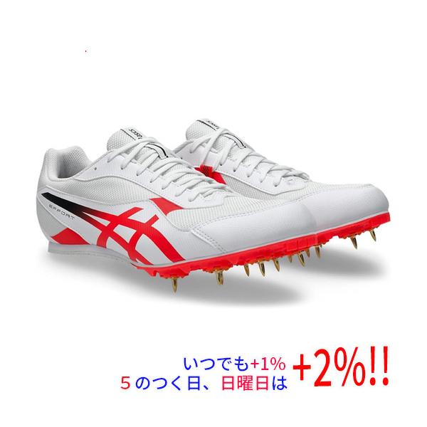 【商品名：】asics アシックス 24.5cm 陸上シューズ スパイク EFFORT 14 1093A264 ホワイト/フラッシュ レッド　／　【商品状態：】新品　／　【検索用キーワード：】≪陸上競技 即納≫ 24.5cm 陸上シューズ ...