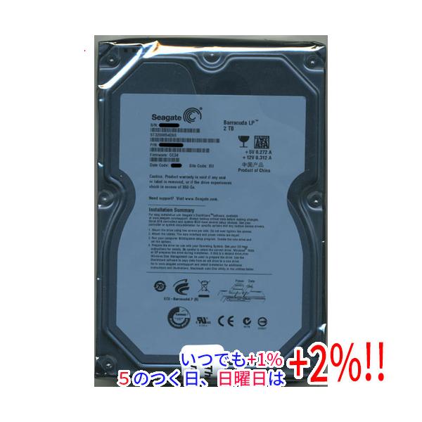 【商品名：】SEAGATE製HDD ST32000542AS 2TB SATA300 5900　／　【商品状態：】新品です。バルク品。国内正規代理店では、ありませんのでメーカー保障はございません。　／　【検索用キーワード：】≪ハードディスク...