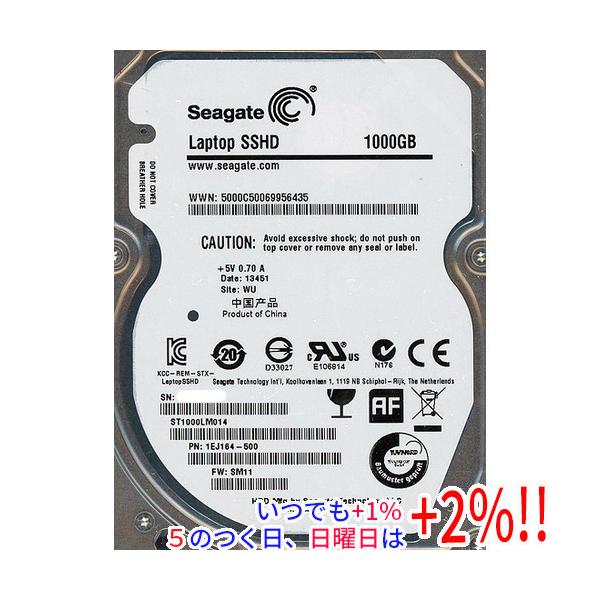 【商品名：】SEAGATE ノート用HDD 2.5inch ST1000LM014 1TB 9.5mm　／　【商品状態：】新品です。バルク品。／ 国内正規代理店では、ありませんのでメーカー保障はございません。　／　【検索用キーワード：】≪ハ...