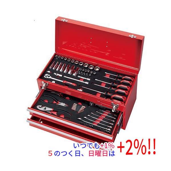 メンテナンス作業に必要な80PCSの工具を厳選しました。バイクや自動車をはじめとした各種メンテナンス作業。引出しは荷重時もスムーズで静かな開閉が可能なベアリングスライドレールを採用しています。72山ギア採用のラチェットハンドルは狭い場所でも...