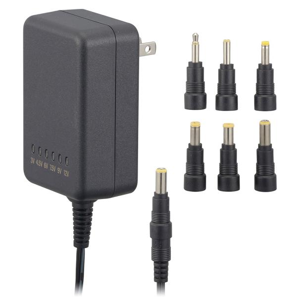 □商品仕様●入カ：AC100V 50/60Hz 30VA●出カ：DC3V・4.5V・6V…2000mA、DC7.5V・9V・12V…1200mA●コード長：約1.8m●付属品：変換プラグ…φ3.5mmミニプラグ、φ3.5mm（1.3mm）、...
