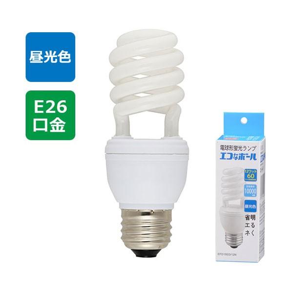 □特長● 一般球（口金E26）がついている器具にそのまま使用できる電球形蛍光灯です。● 消費電力12Wで60W白熱電球相当の明るさ。□商品仕様●口金：E26●寸法：外径42、全長120mm●質量：60g●定格消費電力：12W●定格電圧：10...