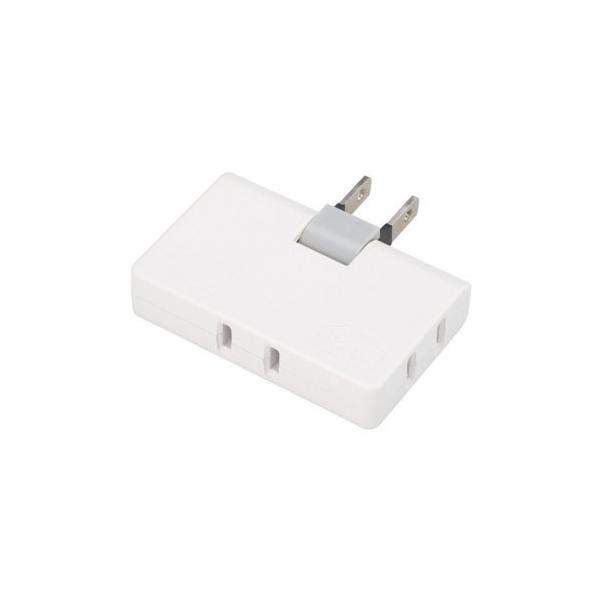 □特長●3方向に電源を分配します。□商品仕様●カラー：白●材質：ABS●プラグ：スイングプラグ●定格入力：125V15A 合計1500Wまで●本体サイズ(mm)：W65×H45×D15