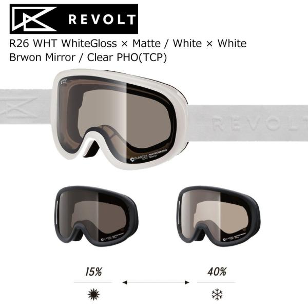25-26 リボルト ゴーグル スーパーライトフレーム R26WHT TCP REVOLT Super Light Frame WhiteGross×Matte / White×White - BROWN Mir / Clear Pho 調...