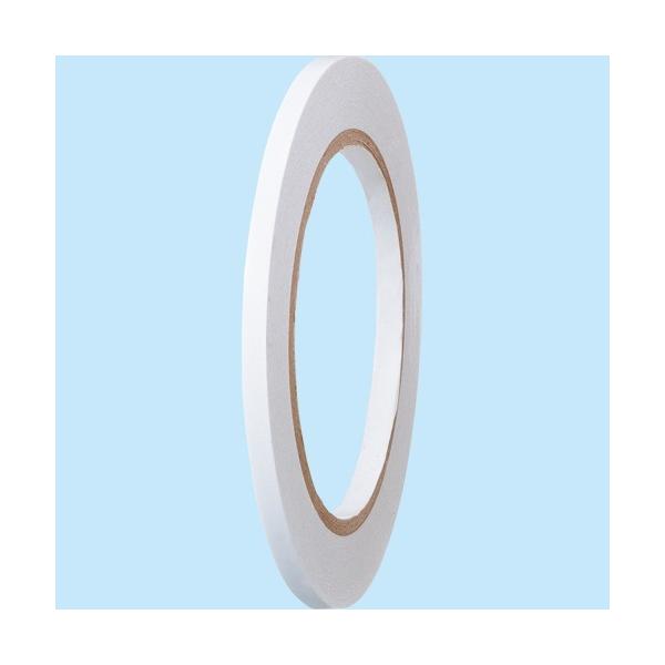 粘着材に有機溶剤を使用していない環境対策の両面テープ。寸法 幅5mm×長さ20m材質 基材：薄葉紙、粘着剤：アクリル系粘着剤（非有機溶剤系）