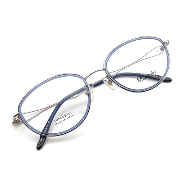 【商品名】Murielle　ME-07【カラー】COL.PK  ブルー×ピンク【サイズ】53□16ー135［H38］【タイプ】ナイロール【材質】F:コバルト合金＋プラスチックリム T:コバルト合金【原産国】日本製★こちらの商品はお買い得な度...