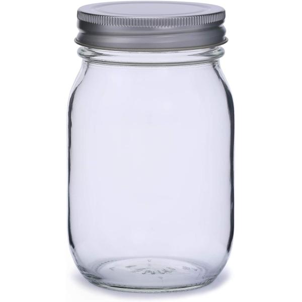 サビに強いステンレスキャップでいつも清潔！商品サイズ：胴径80Ｘ高さ132ｍｍ容量：450ｍｌ本体：ソーダライムガラスフタ：ステンレス SUS 430原産国:日本主な用途:ジャム、梅シロップ、酵素ジュース、らっきょう、ピクルス作り、グラノー...