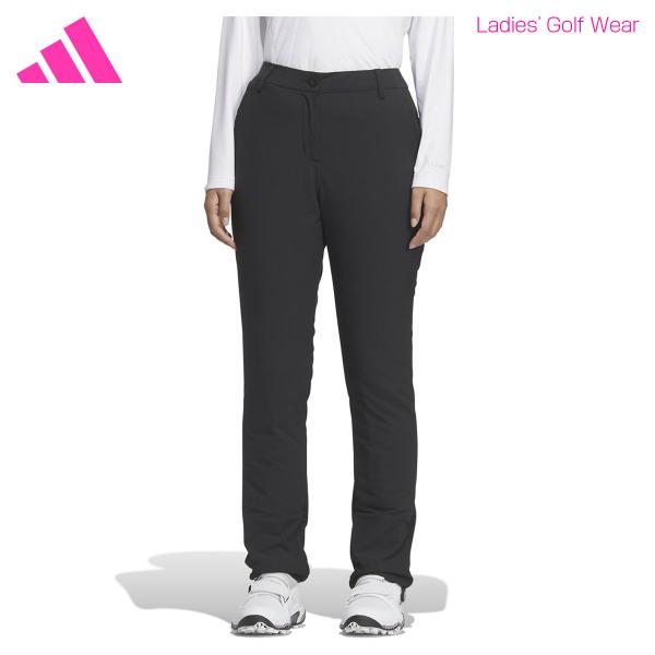 アディダス ゴルフ adidas Golf ゴルフウエア レディス ロングパンツ ストレッチ 撥水 保温 UPF50+ ハイブリッド 「 JWJ85 」 2025秋冬モデル 秋冬ウェア ブラック(JM9574)