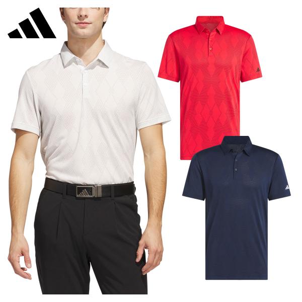 アディダス ゴルフ adidas Golf ゴルフウエア メンズ 半袖シャツ 「 KUH63 」 メッシュアーガイル 春夏ウエア 【当店在庫品】 春夏ウェア ホワイト(JF4903) ピュアルビー(JF4902) カレッジネイビー(JF9010)