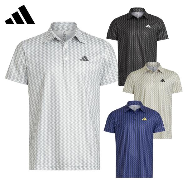 アディダス ゴルフ adidas Golf ゴルフウエア メンズ 半袖シャツ ジオメトリックプリント 吸汗速乾 遮熱 COOL FEELING 「 OGH80 」 2026春夏モデル 春夏ウェア ホワイト(KM0814) ブラック(KM08...