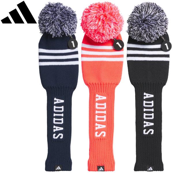 ●素材：本体/ポリエステル100％、ポンポン/アクリル100％●サイズ：ドライバー用●カラー：カレッジネイビー(JF0976)、ルシッドレッド(JG3919)、ブラック/ホワイト(IS6564)●番手タグ：1