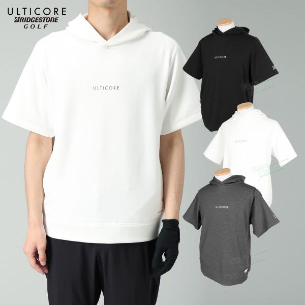 ブリヂストンゴルフ アルティコア ULTICORE ゴルフウエア メンズ フーディ― 半袖 4WAYストレッチ CORDURA 「 IBM02B 」 2026春夏モデル 春夏ウェア BK(ブラック) WH(ホワイト) CG(チャコールグレー)