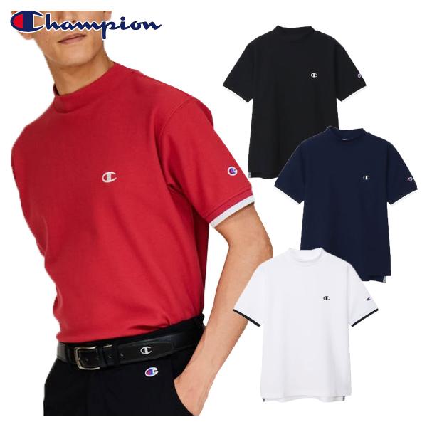 チャンピオン Champion ゴルフウエア メンズ 半袖モックネックシャツ 「 C3-BG306 」 吸汗速乾 UVカット 遮熱 春夏ウエア 【当店在庫品】 春夏ウェア ホワイト(010) ブラック(090) ネイビー(370) レッドブ...