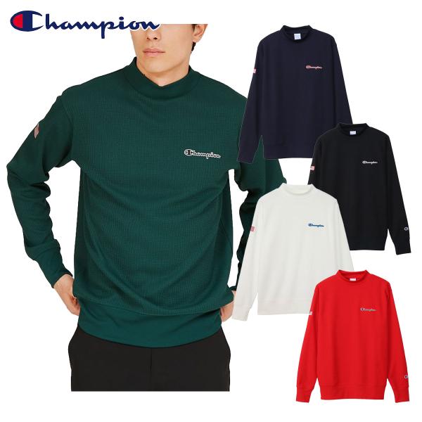 チャンピオン Champion ゴルフウエア メンズ 長袖モックネックシャツ UVカット 速乾 保温 遮熱 「 C3-CG404 」 2025秋冬モデル 秋冬ウェア オフホワイト(020) ブラック(090) ネイビー(370) グリーン(...