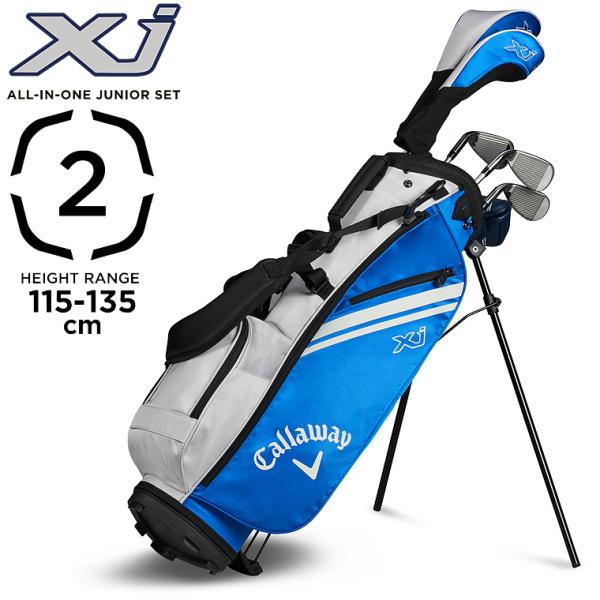 キャロウェイ　オールインワン　ジュニアセットＸｊ　ＬＥＶＥＬ２　身長別目安115〜135cm6本セット(W#1、FW、I#7、I#9、SW、パター)＋スタンドバッグ