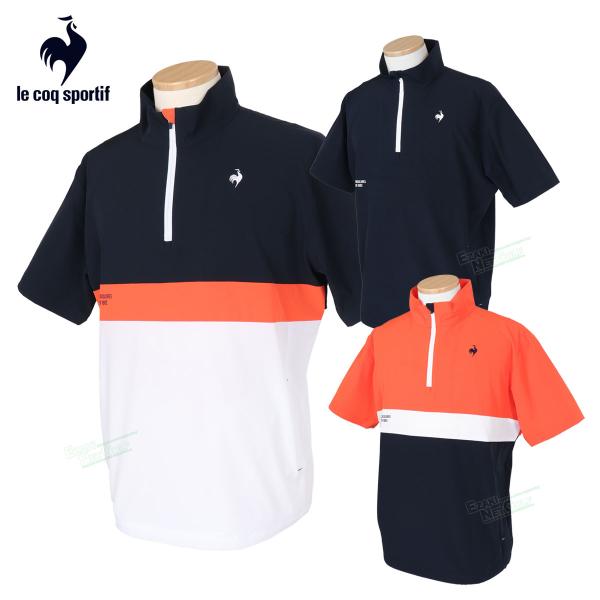 ルコック スポルティフ le coq sportif ゴルフウエア メンズ ブルゾン 撥水 UV UPF50+ 遮熱 MOTION 3D ハーフジップ 半袖 「 LG6SWB80M 」 2026春夏モデル 春夏ウェア ホワイト(WH00) ...