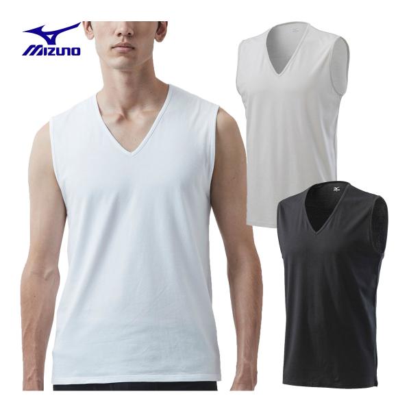 MIZUNO(ミズノ)日本正規品 着るドラントクイックドライアンダーVネックノースリーブシャツ 「C2JAA102」ホワイト(01)ベイパーシルバー(04)ブラック(09) M L LL