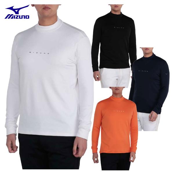 ミズノ MIZUNO ゴルフウエア メンズ 長袖ハイネックシャツ 「 E2MAB503 」 ブレスサーモ 秋冬ウエア 【当店在庫品】 秋冬ウェア ホワイト(01) ブラック(09) ディープネイビー(14) オレンジ(54)