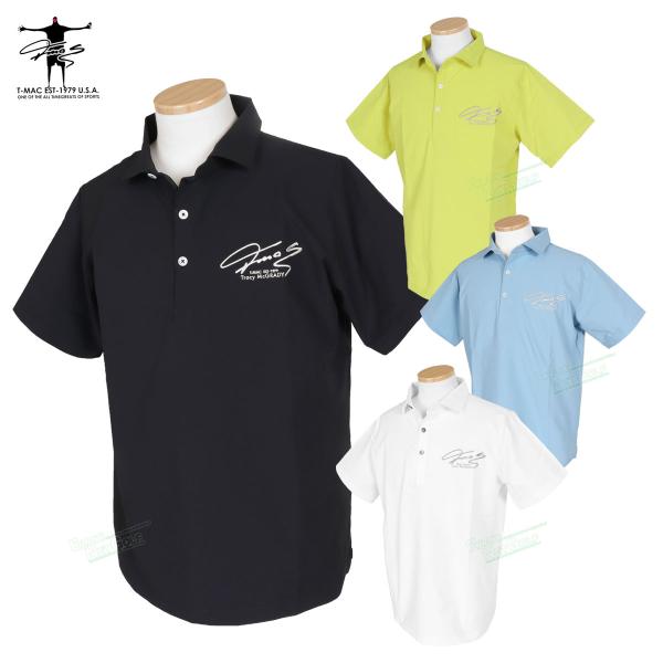 ティーマック T-MAC GOLF ゴルフウエア メンズ 半袖ポロシャツ 「 7415174128 」 シアサッカー 春夏ウエア 【当店在庫品】 春夏ウェア ホワイト(01) ライム(42) ブルー(50) ブラック(99)