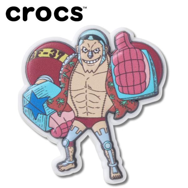 フランキーをモチーフにしたジビッツチャームで、クロックスのアイテムに唯一無二の存在感を。